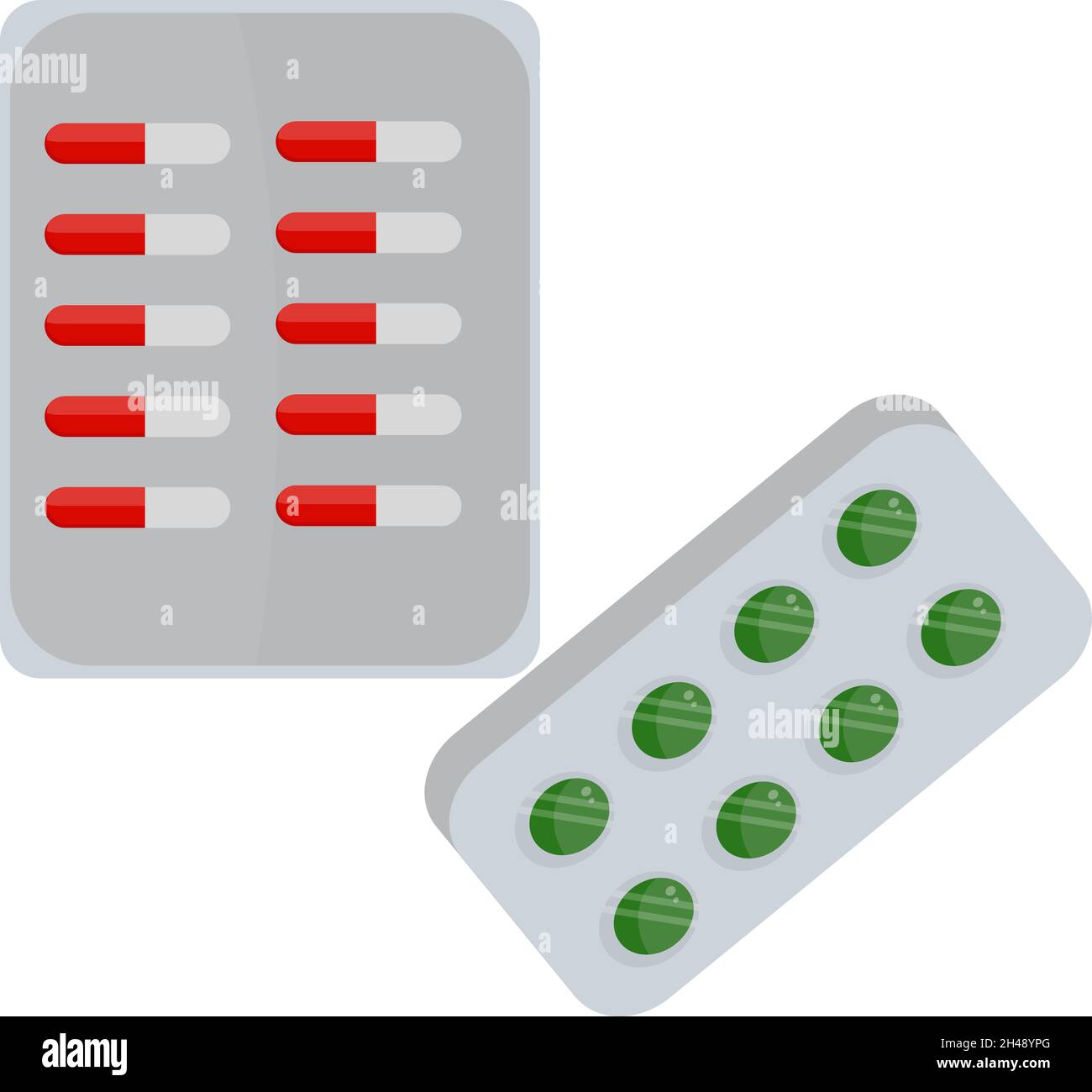 Pack of medical tablets, illustration, vector on a white background ...