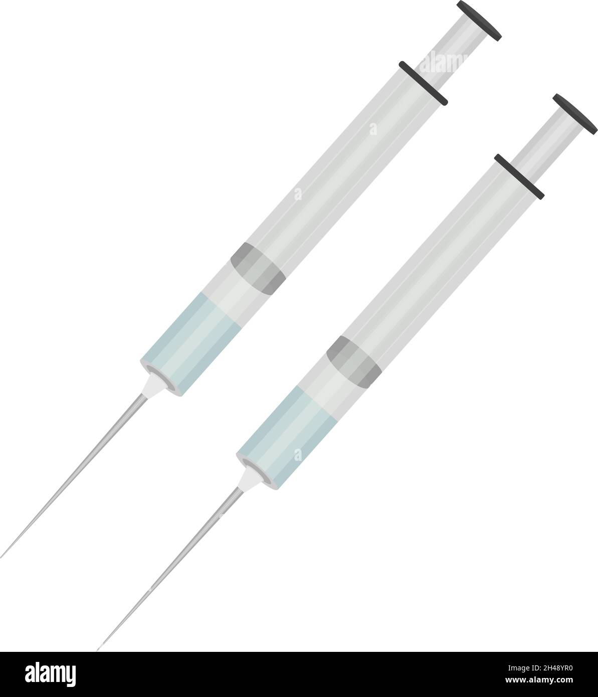 Two injections, illustration, vector on a white background Stock Vector ...