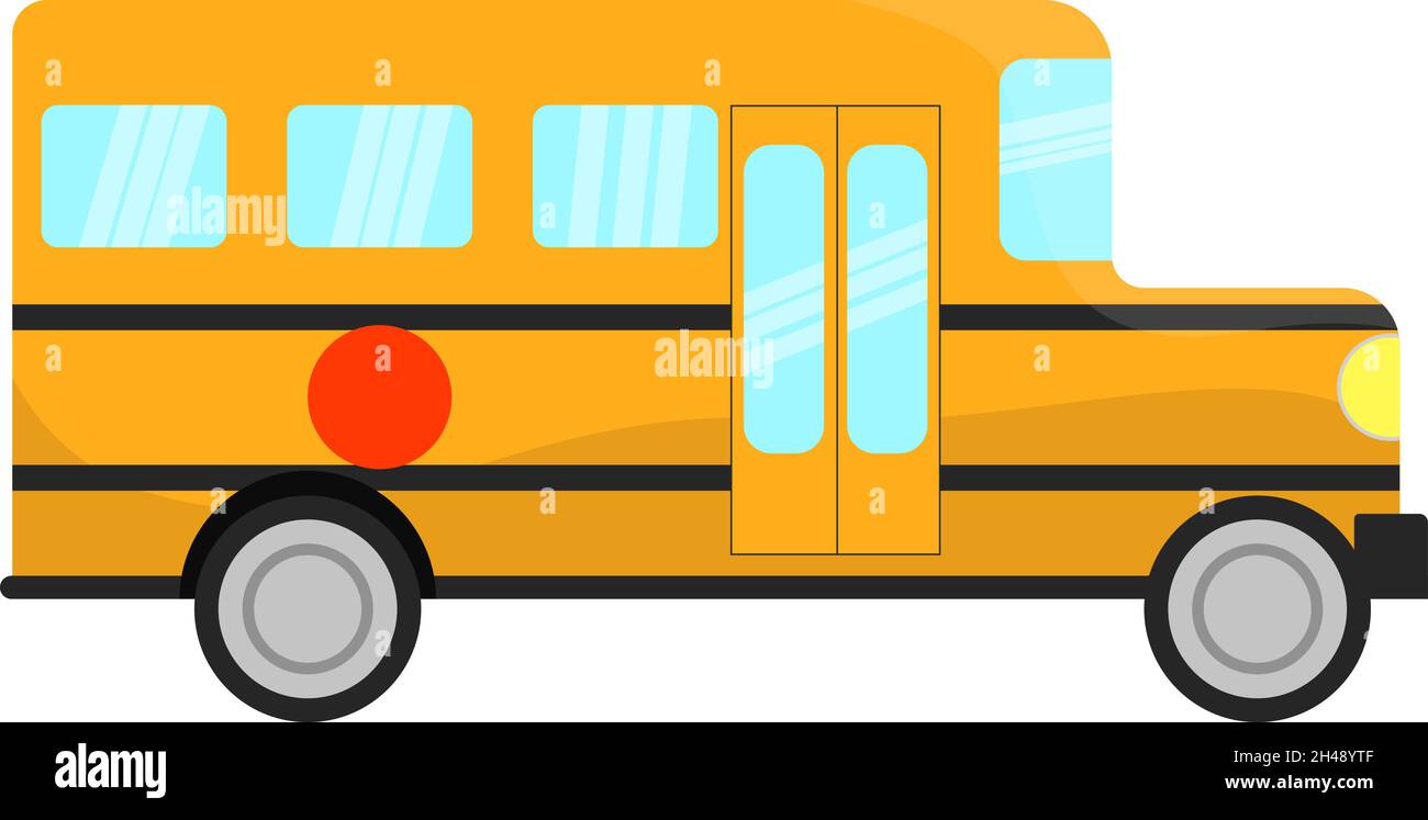 School bus, illustration, vector on a white background Stock Vector ...