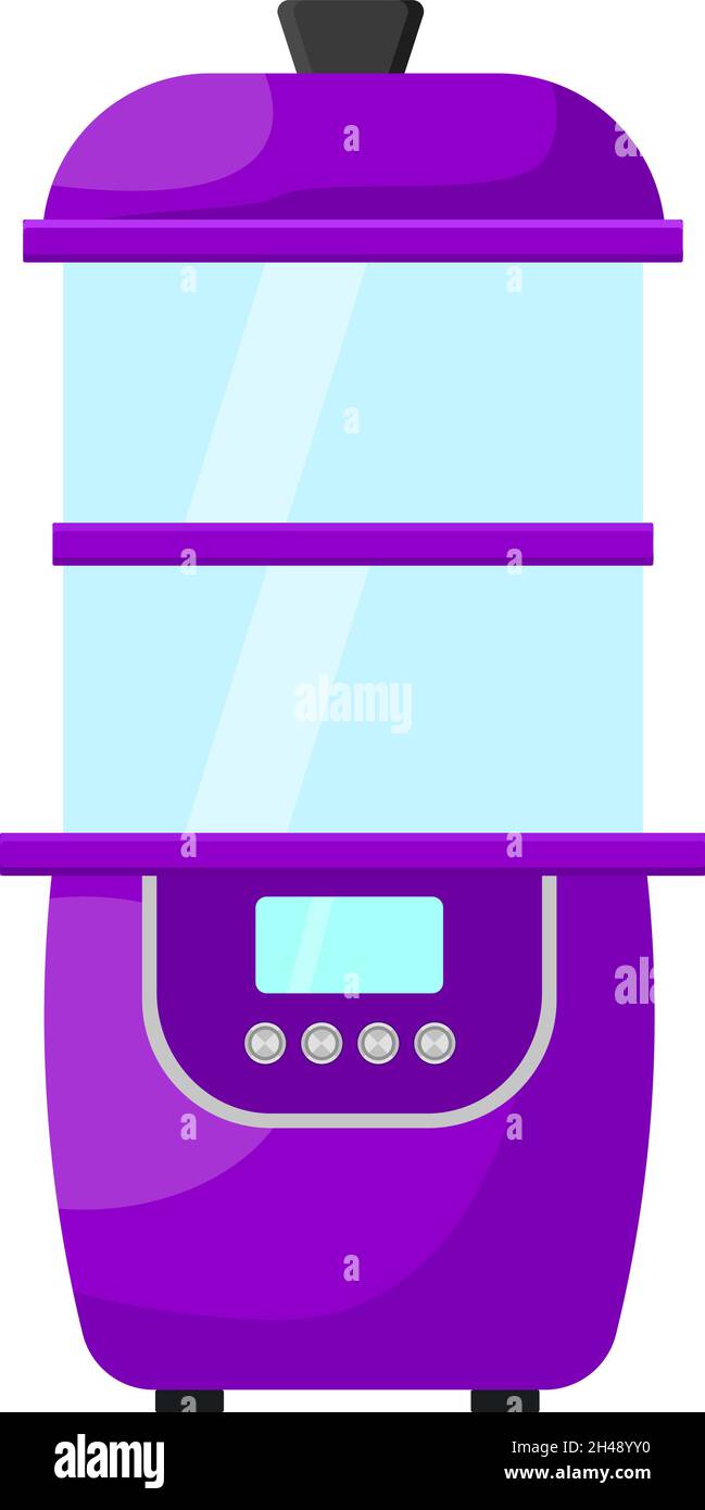 Purple steamer, illustration, vector on a white background Stock Vector ...
