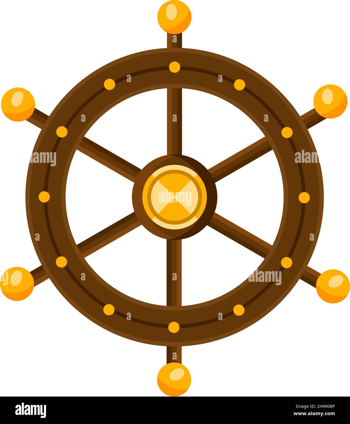Ship wheel, illustration, vector on a white background Stock Vector ...