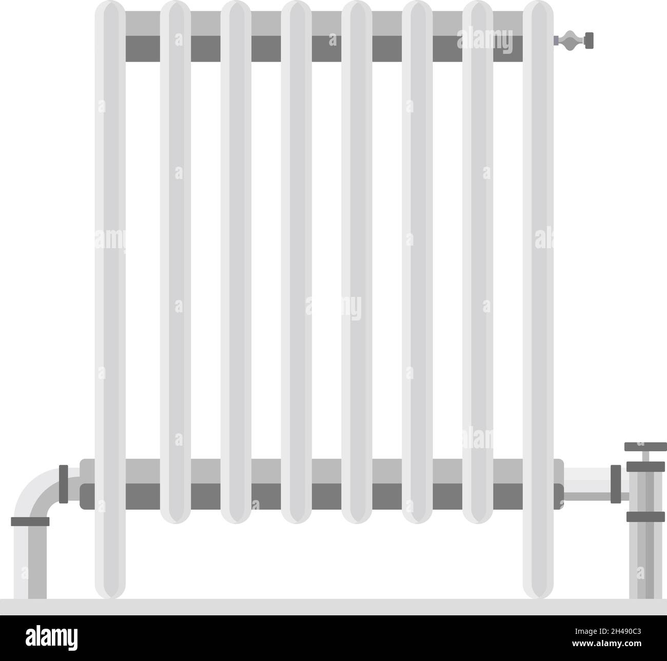 White radiators, illustration, vector on a white background Stock ...