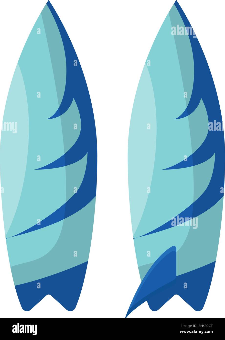 Blue surfboard, illustration, vector on a white background Stock Vector ...