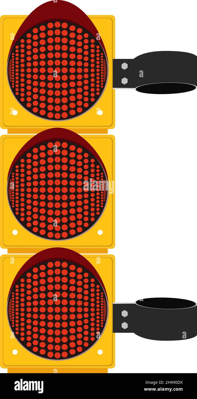 Red traffic light, illustration, vector on a white background Stock ...