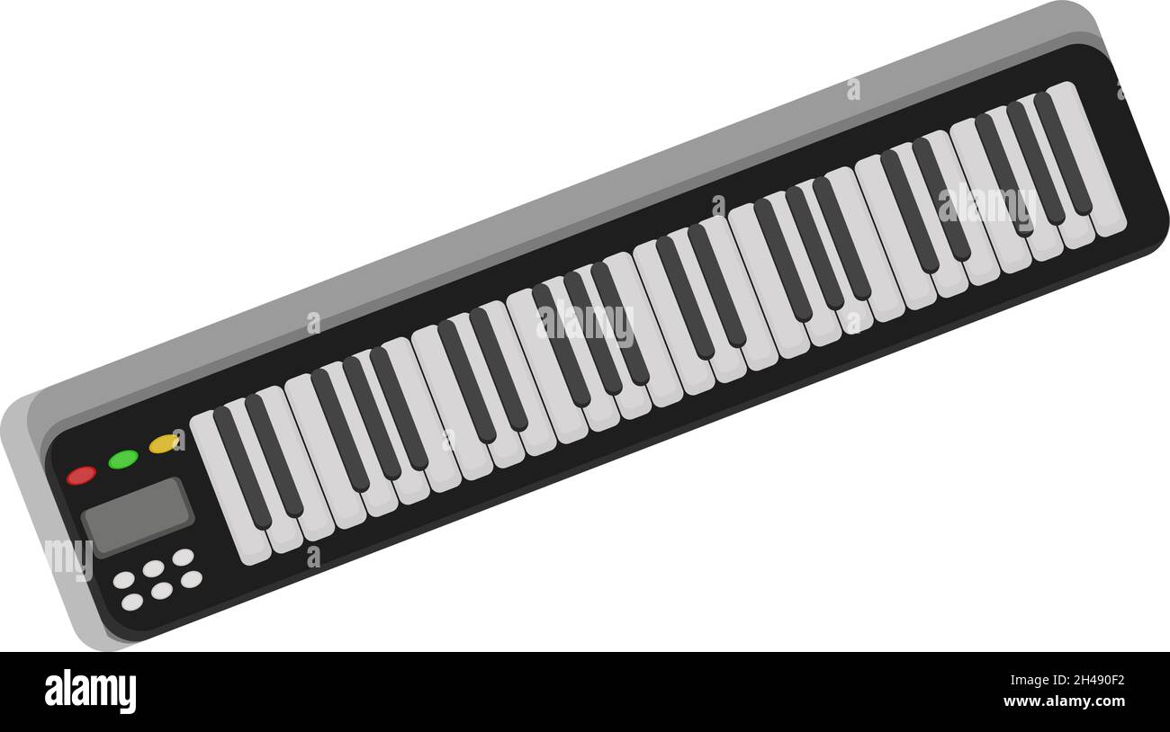 Synthesizer, illustration, vector on a white background Stock Vector ...