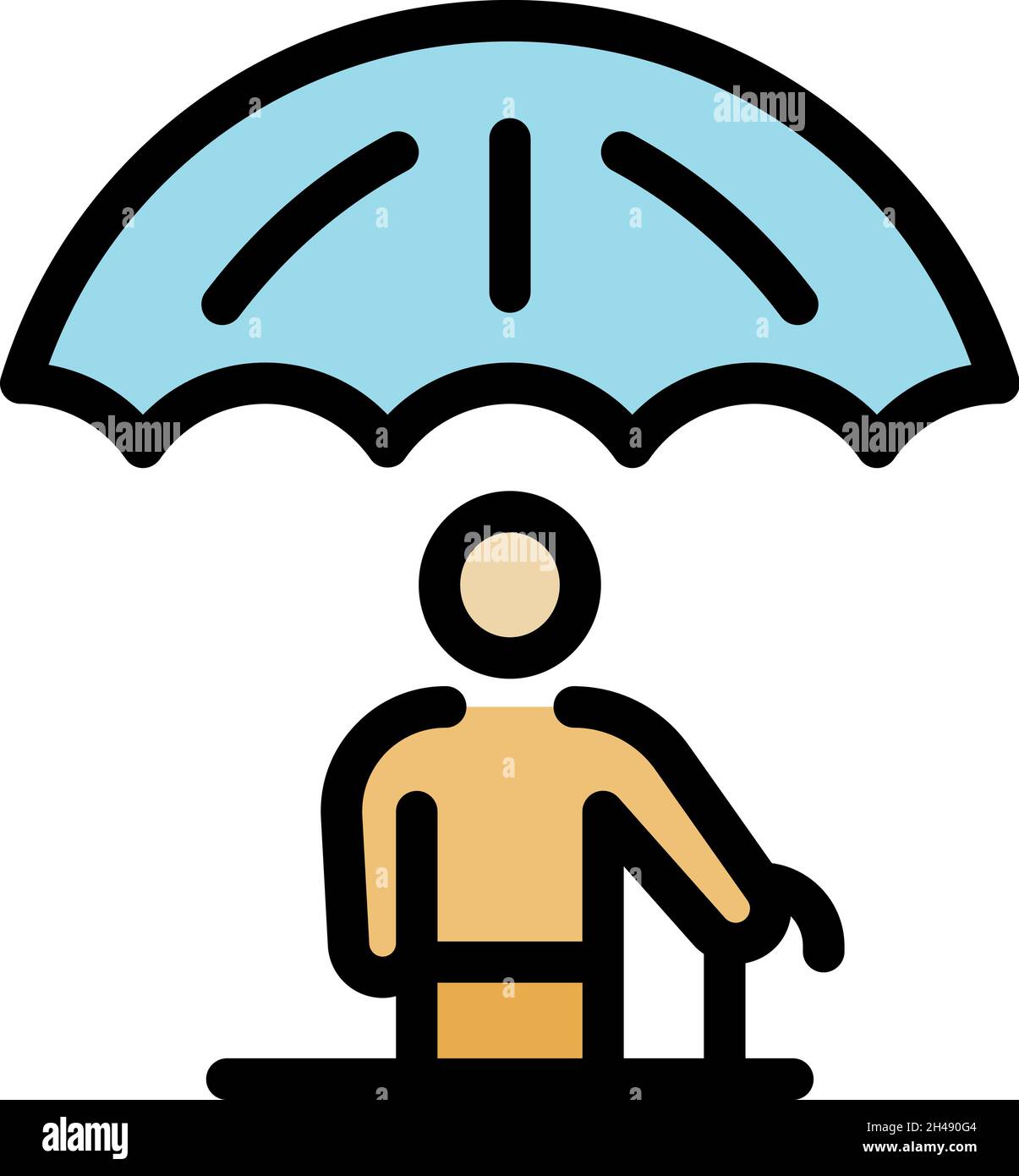 Retirement icon. Outline retirement vector icon color flat isolated ...