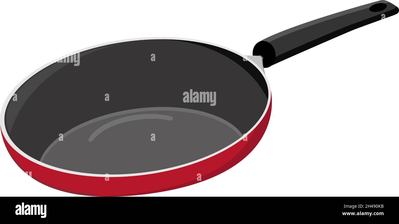 Frying pan, illustration, vector on a white background Stock Vector ...