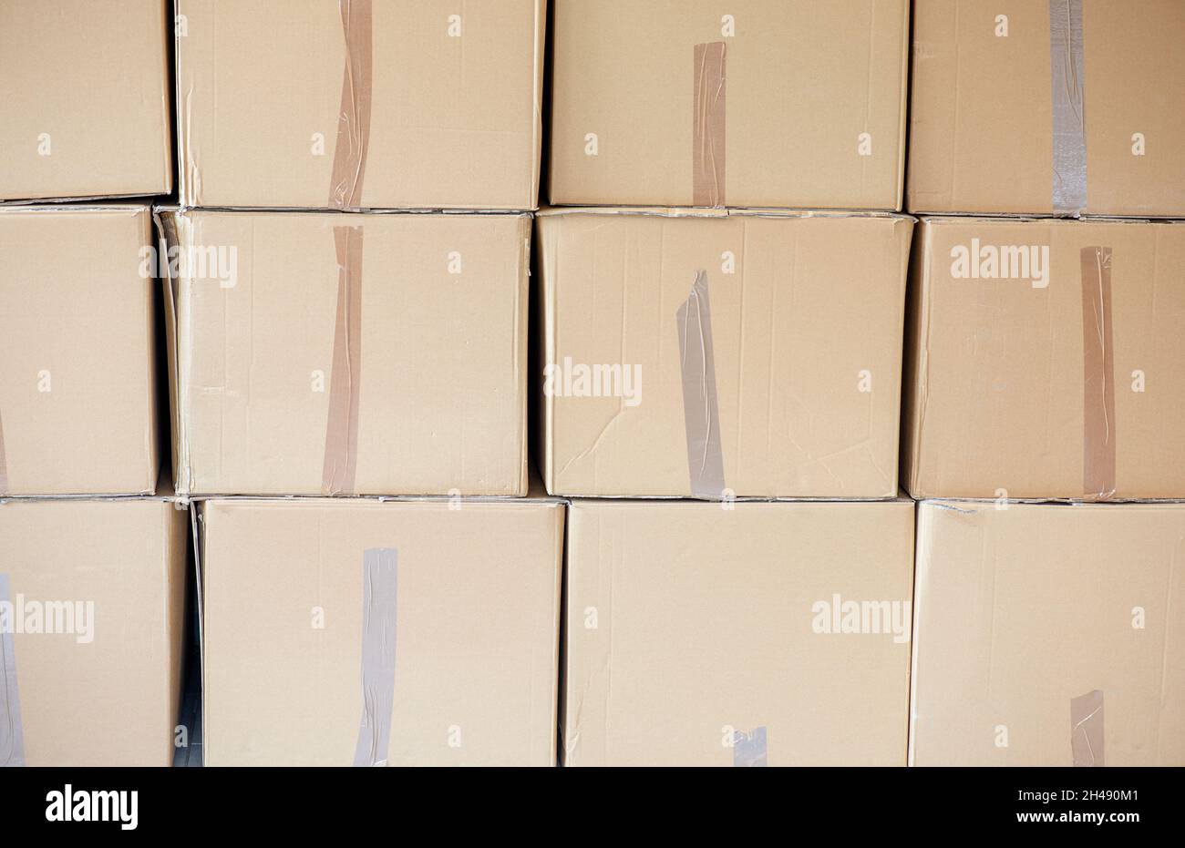 Many parcels standing in a warehouse, online shopping, transport ...