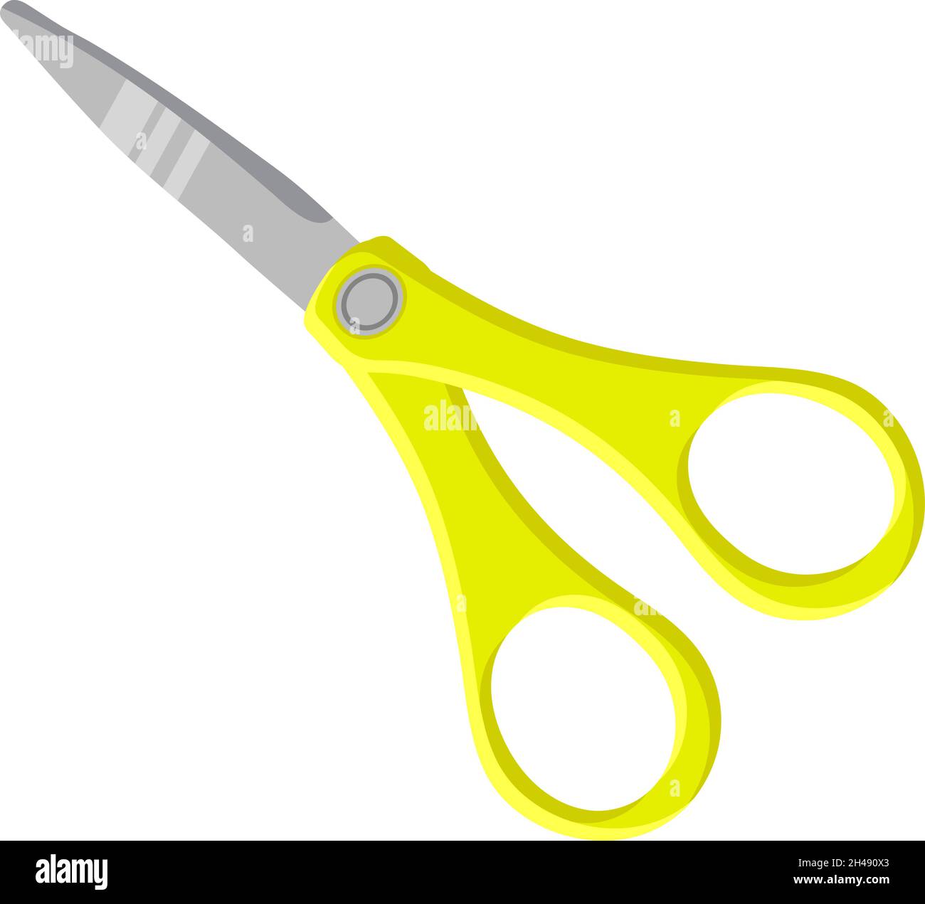 Yellow scissors, illustration, vector on a white background Stock ...
