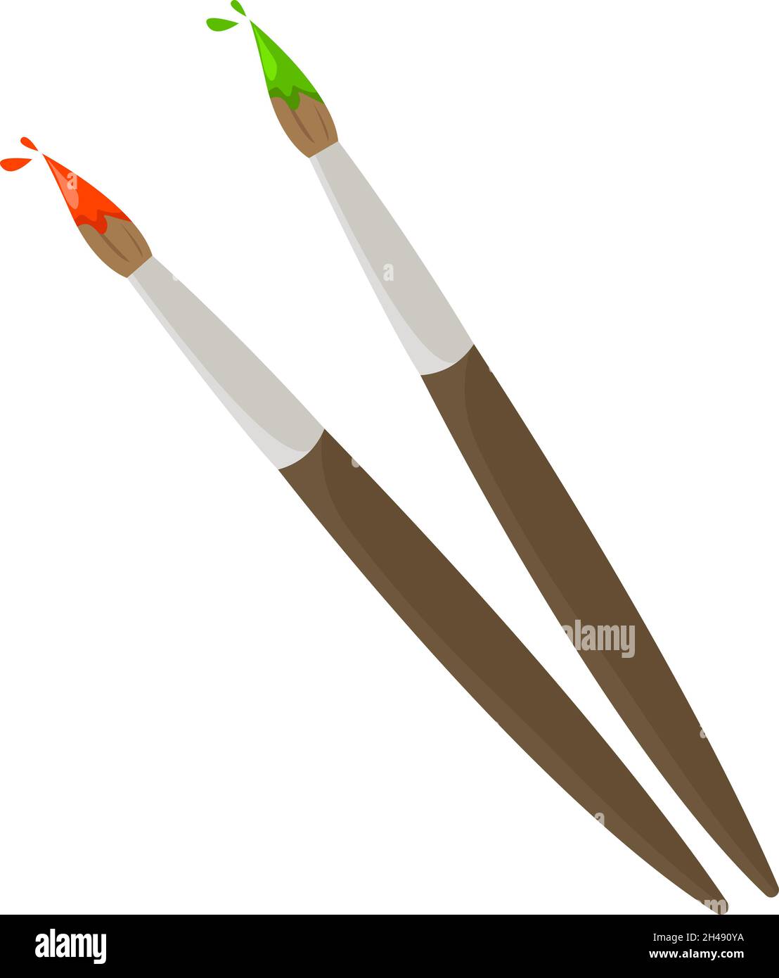 Paint brush, illustration, vector on a white background Stock Vector ...