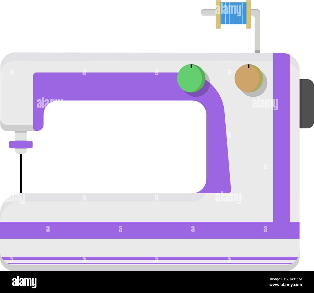 Purple sewing machine, illustration, vector on a white background Stock ...