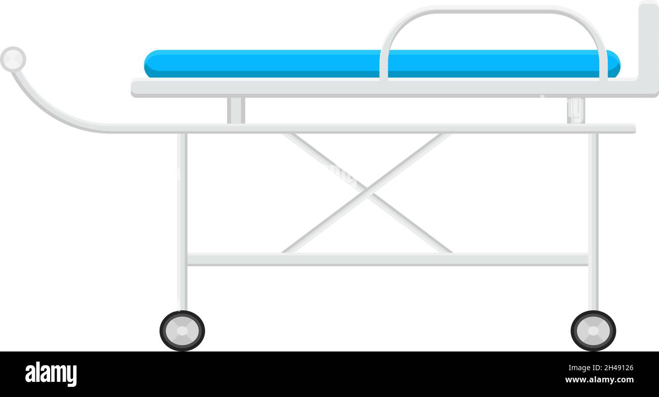 Stretcher bed, illustration, vector on a white background Stock Vector ...
