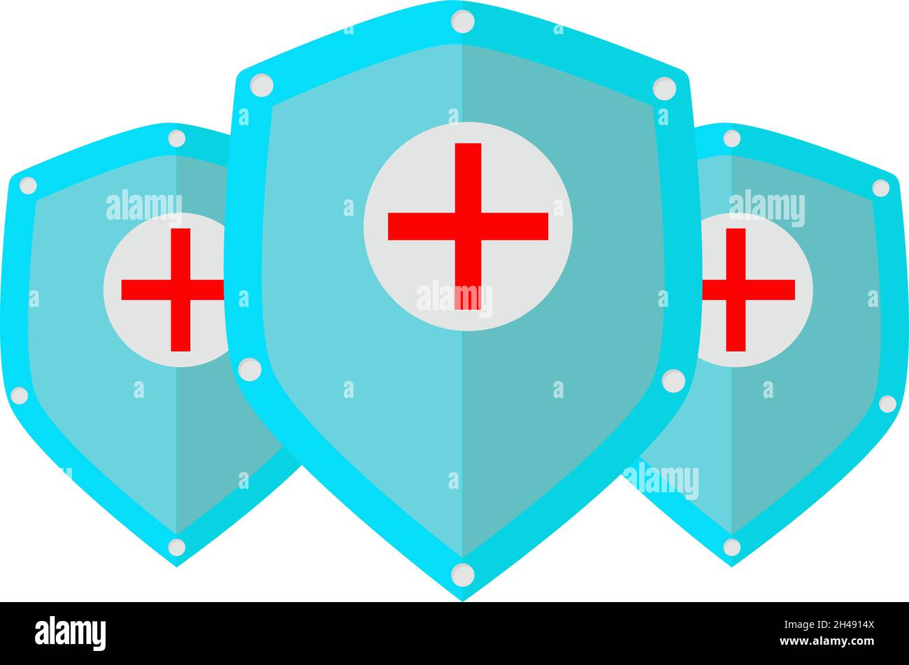 Medical shields, illustration, vector on a white background Stock ...