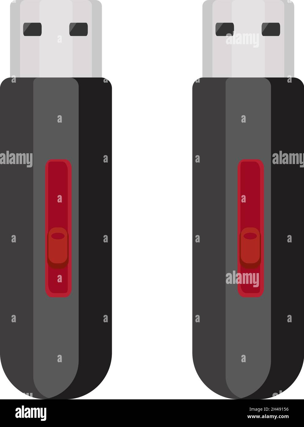 Black usb, illustration, vector on a white background Stock Vector ...