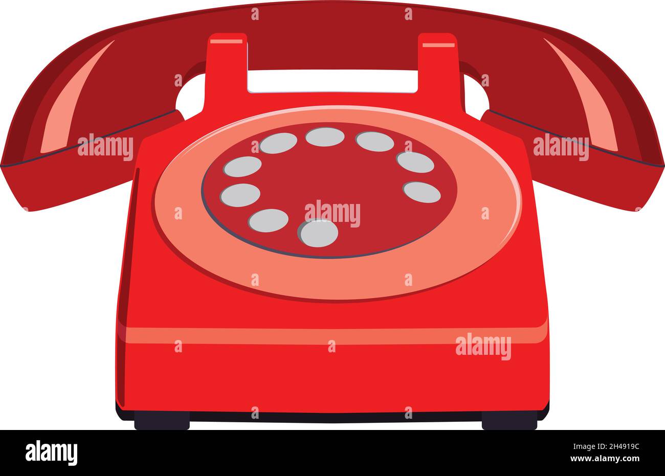 Red telephone, illustration, vector on a white background Stock Vector ...