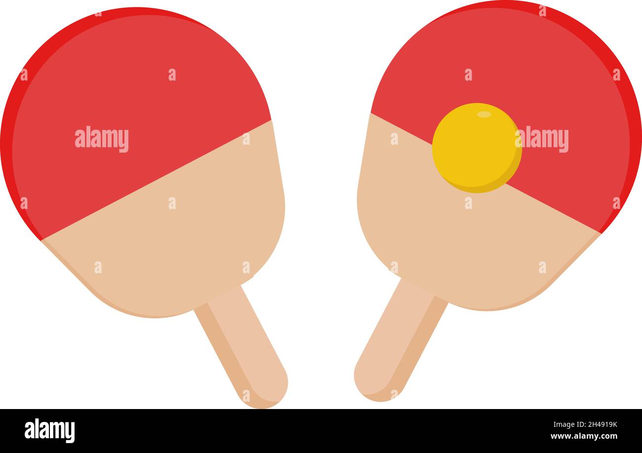 Table tennis racket, illustration, vector on a white background Stock ...