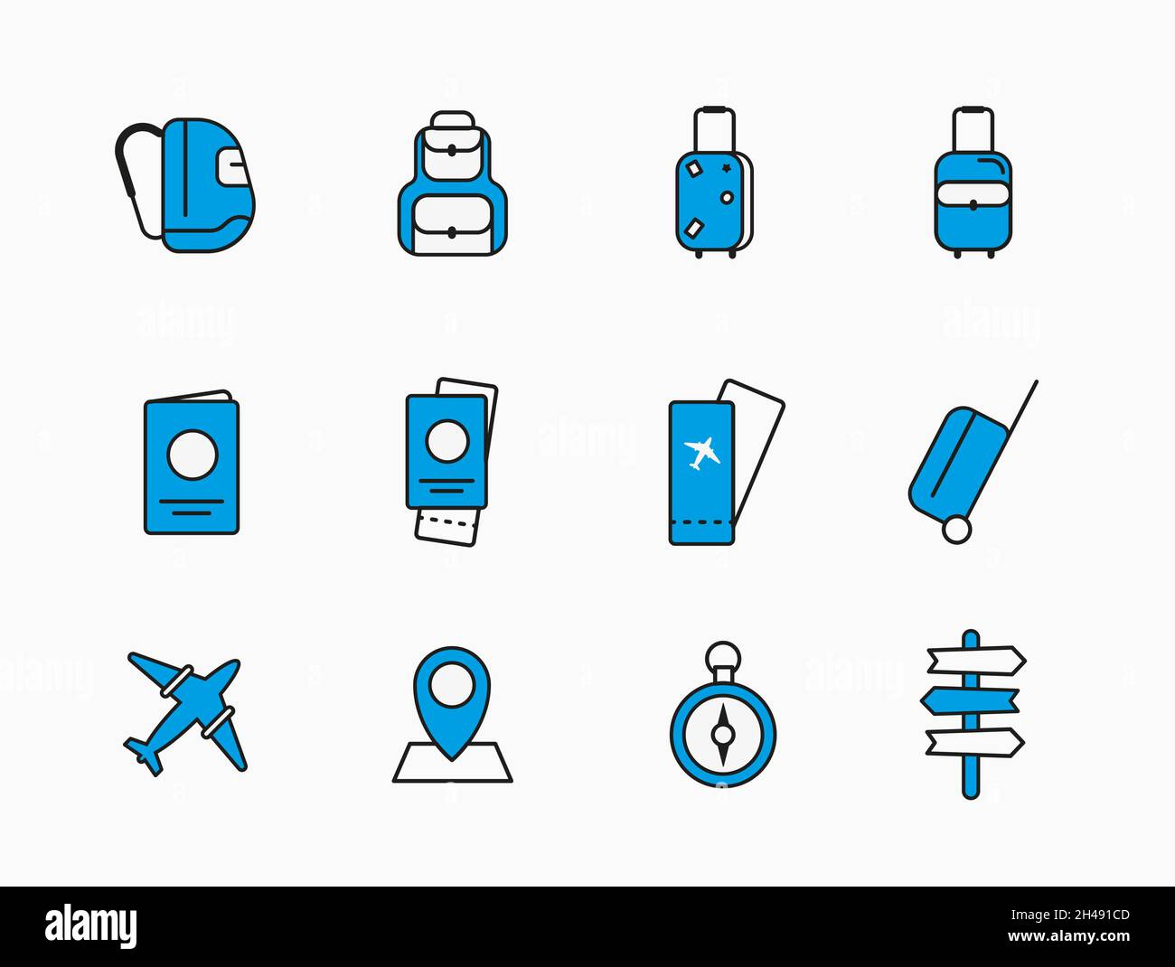 Set of vector illustrations on a white background on the theme of ...