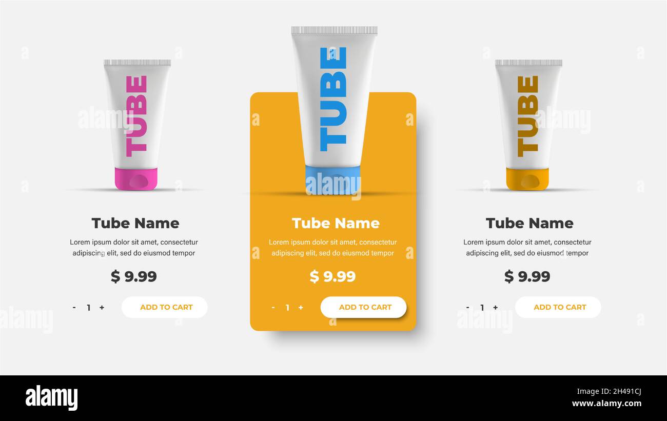 UI / UX product card template for a website with rounded buttons ...