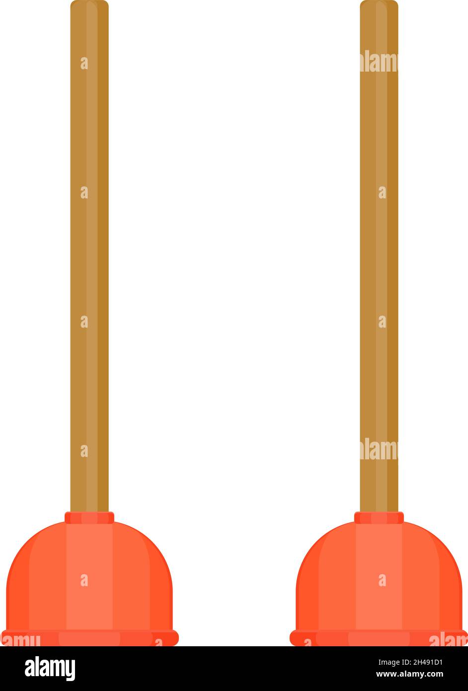 Red plunger, illustration, vector on a white background Stock Vector ...