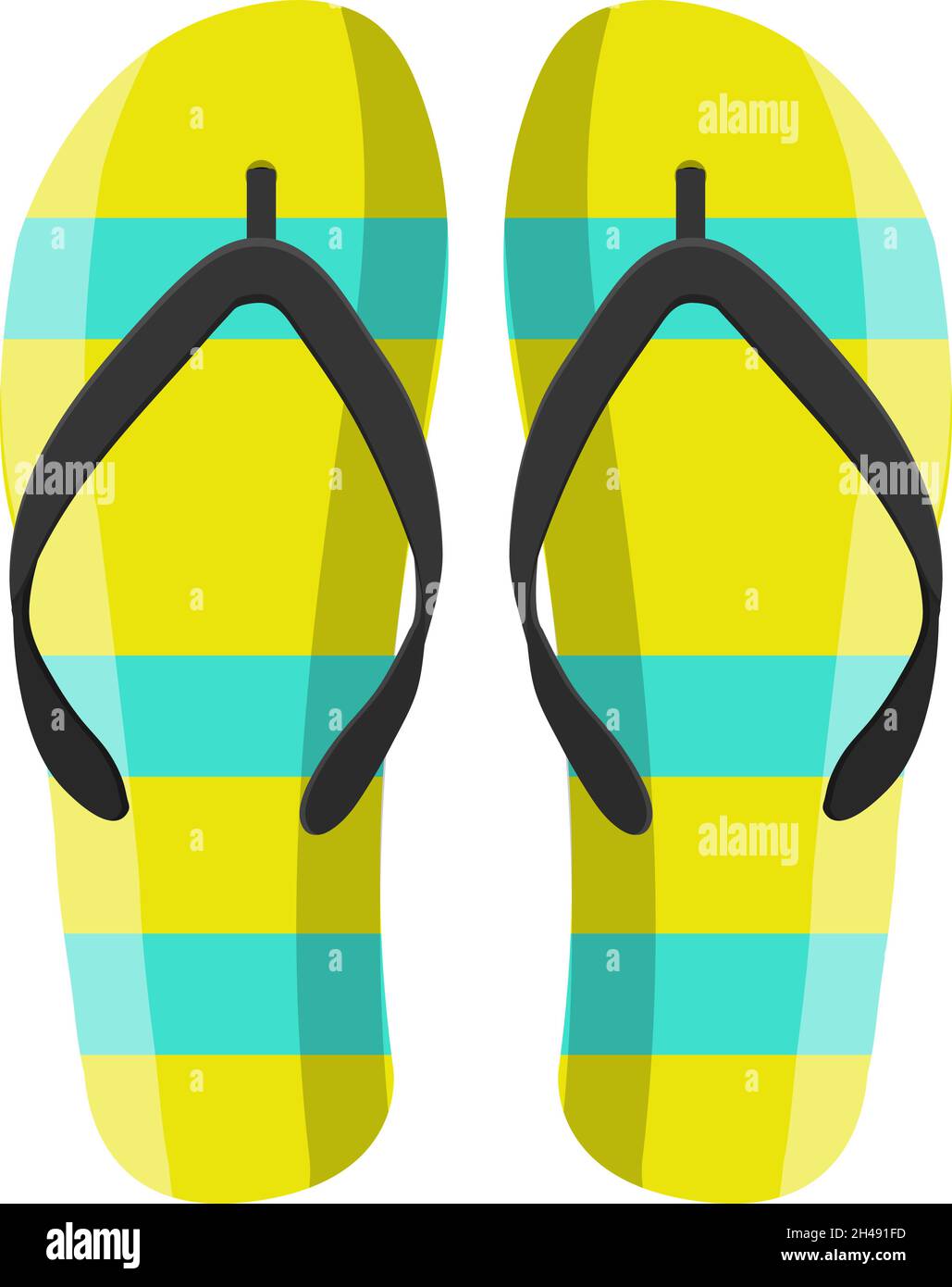 Summer slippers, illustration, vector on a white background Stock ...