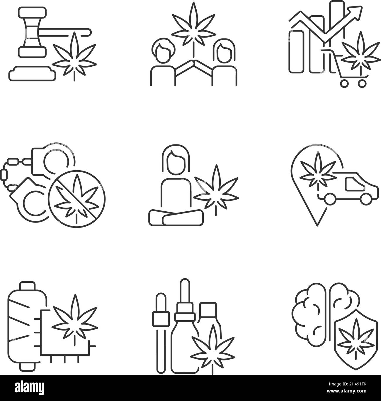 Health market linear icons Cut Out Stock Images & Pictures - Alamy