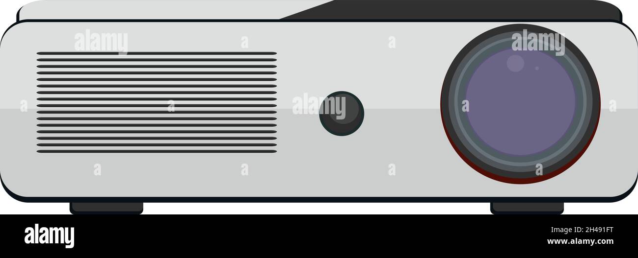 Grey projector, illustration, vector on a white background Stock Vector ...