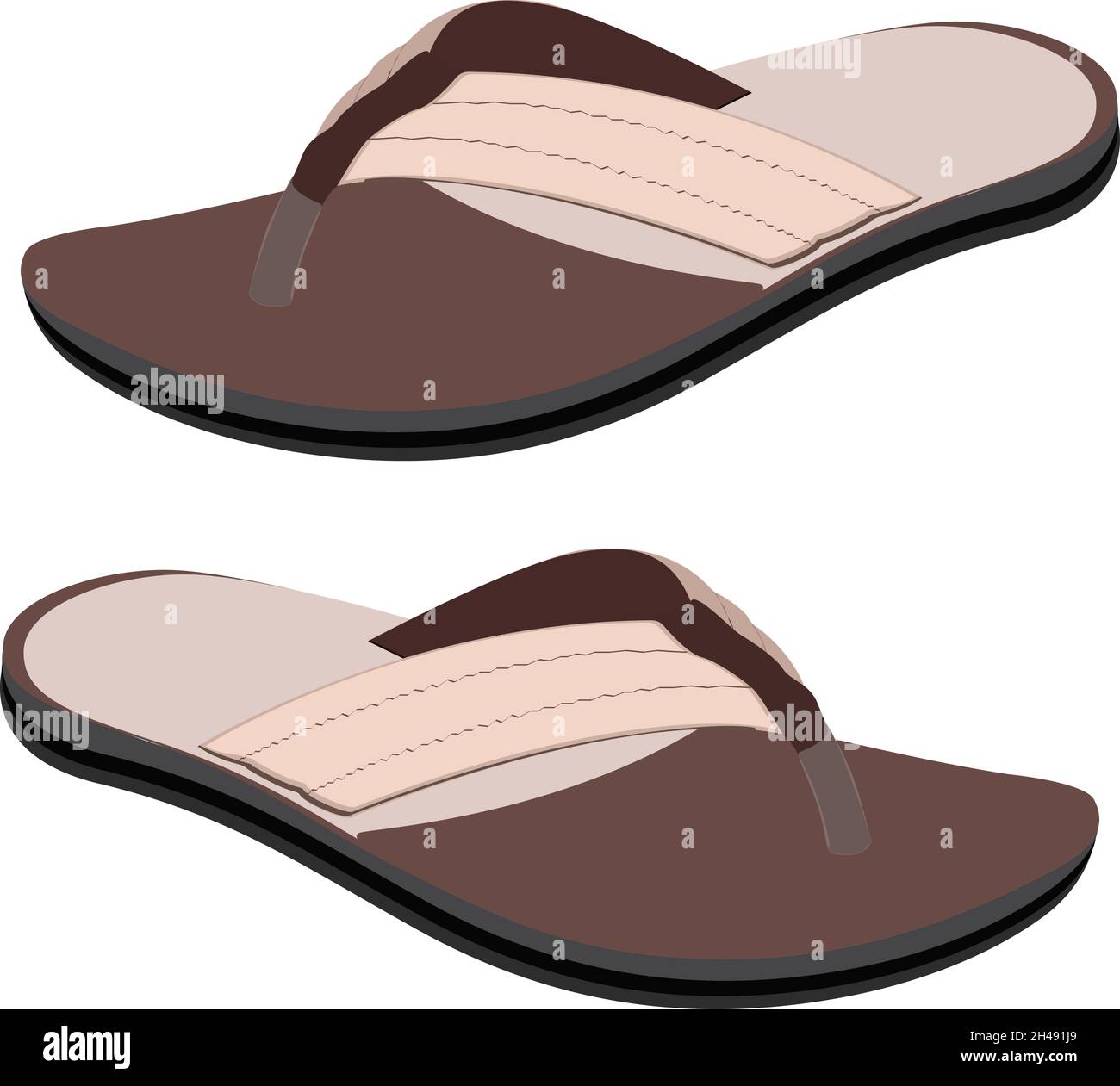 Man slippers, illustration, vector on a white background Stock Vector ...