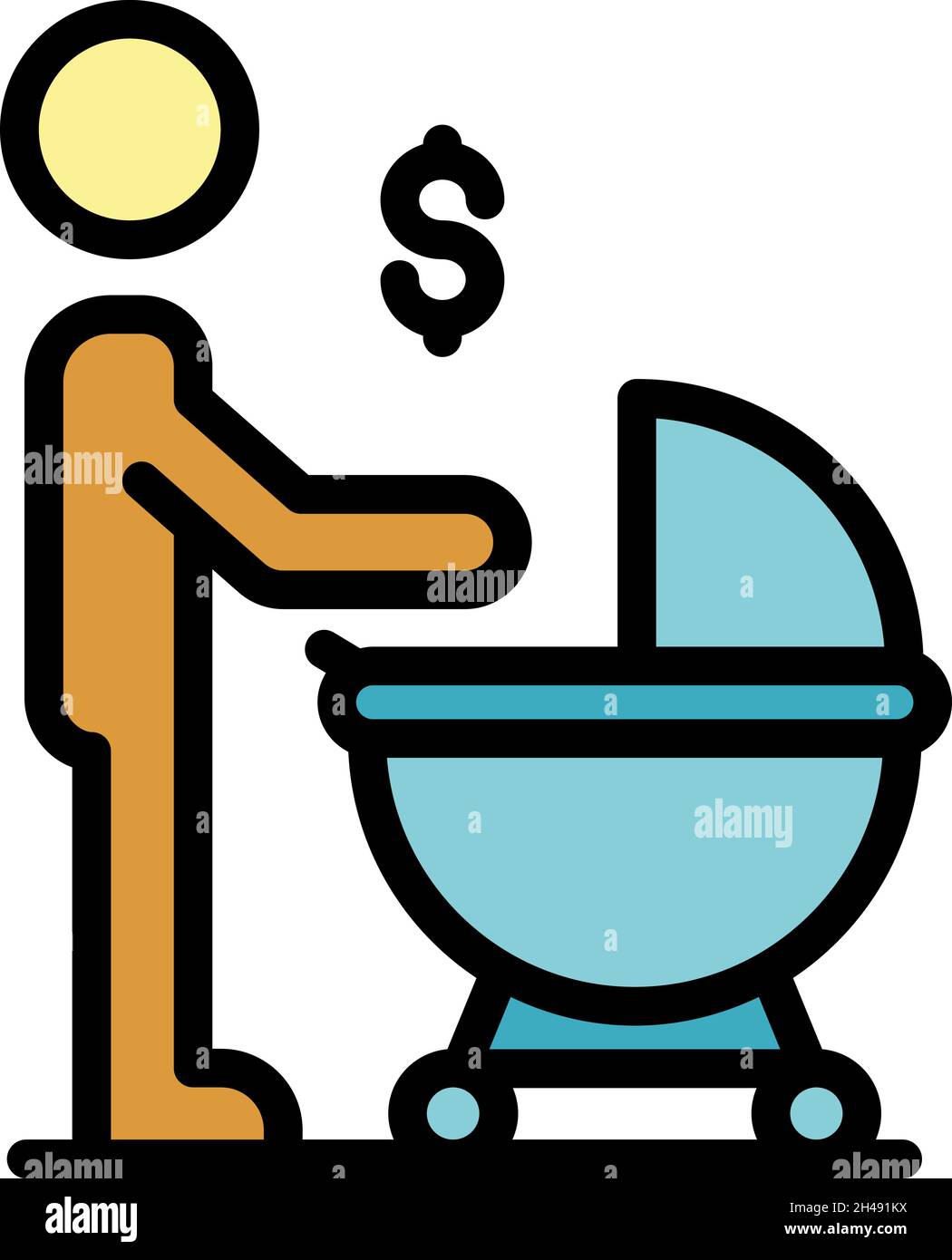 Maternity allowance icon. Outline maternity allowance vector icon color ...