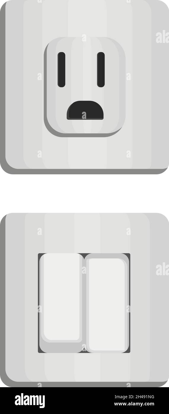 Electrical switch, illustration, vector on a white background Stock ...