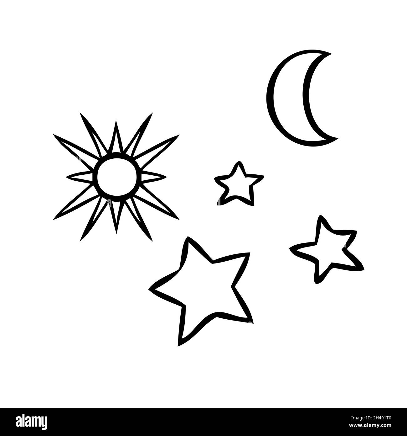 Esoteric symbols of the star. Celestial signs. Vector illustration ...