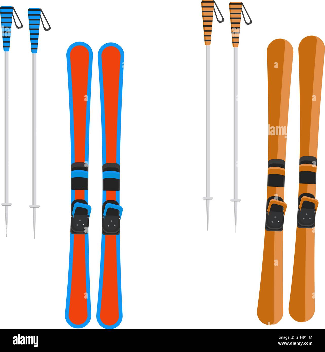 Snow ski, illustration, vector on a white background Stock Vector Image ...