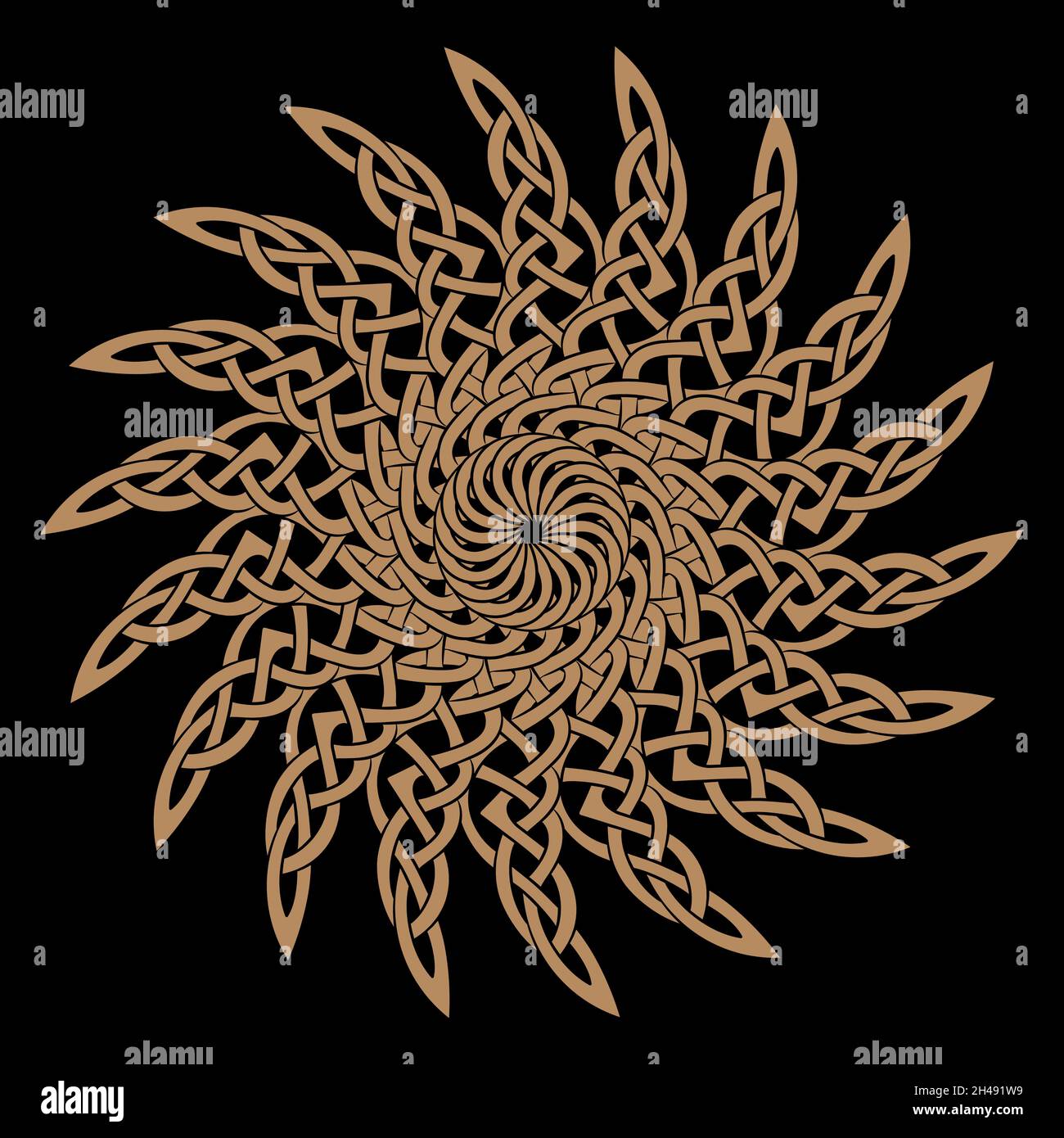 Celtic Scandinavian design. Round braided pattern in ancient Celtic ...