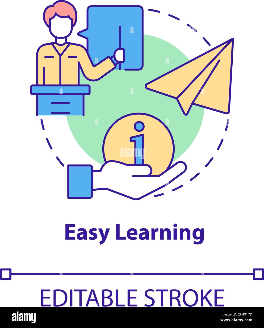Easy learning concept icon. Driving school benefits abstract idea thin ...
