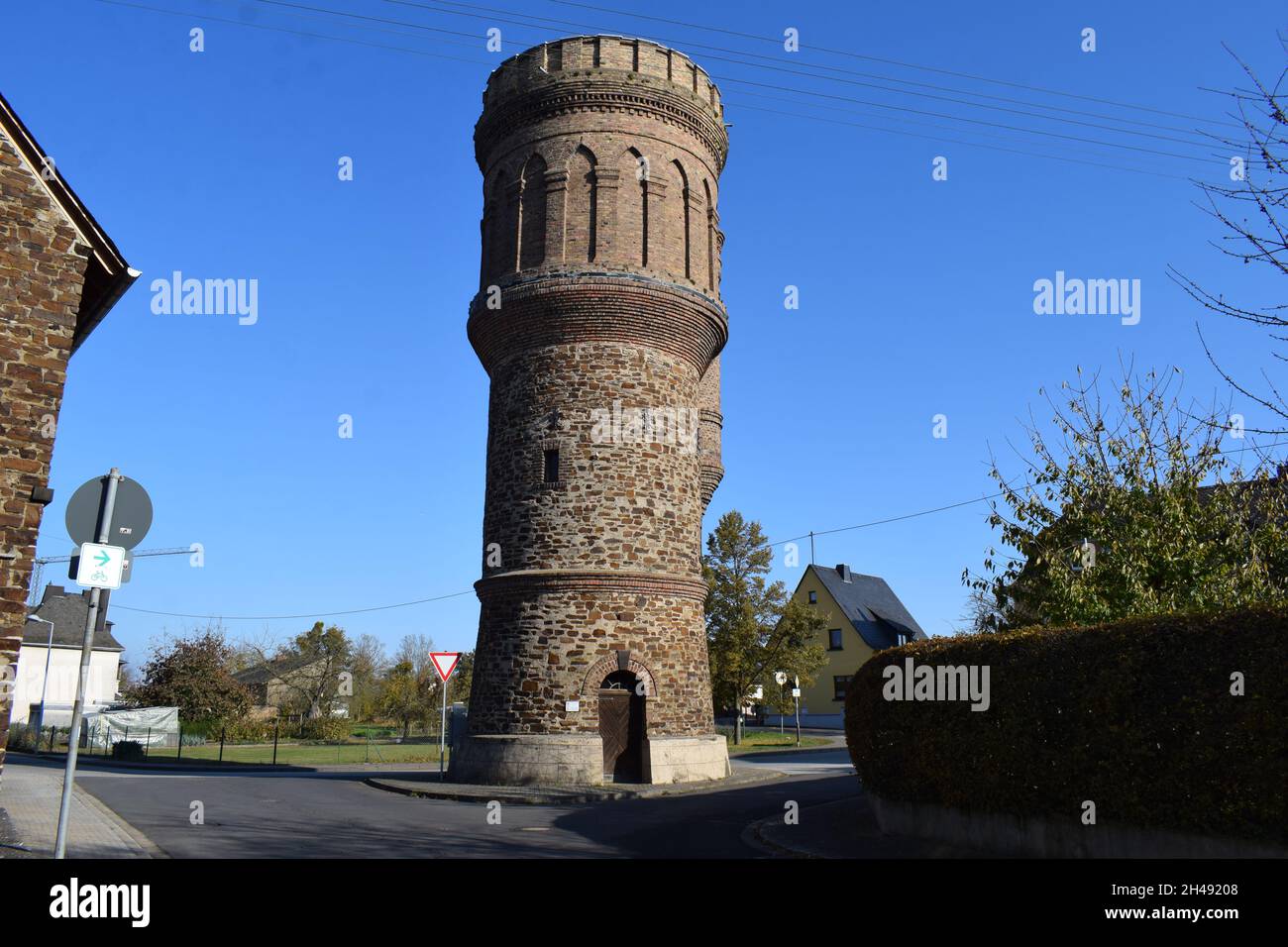 medieval water tower in Münstermaifeld Stock Photo - Alamy