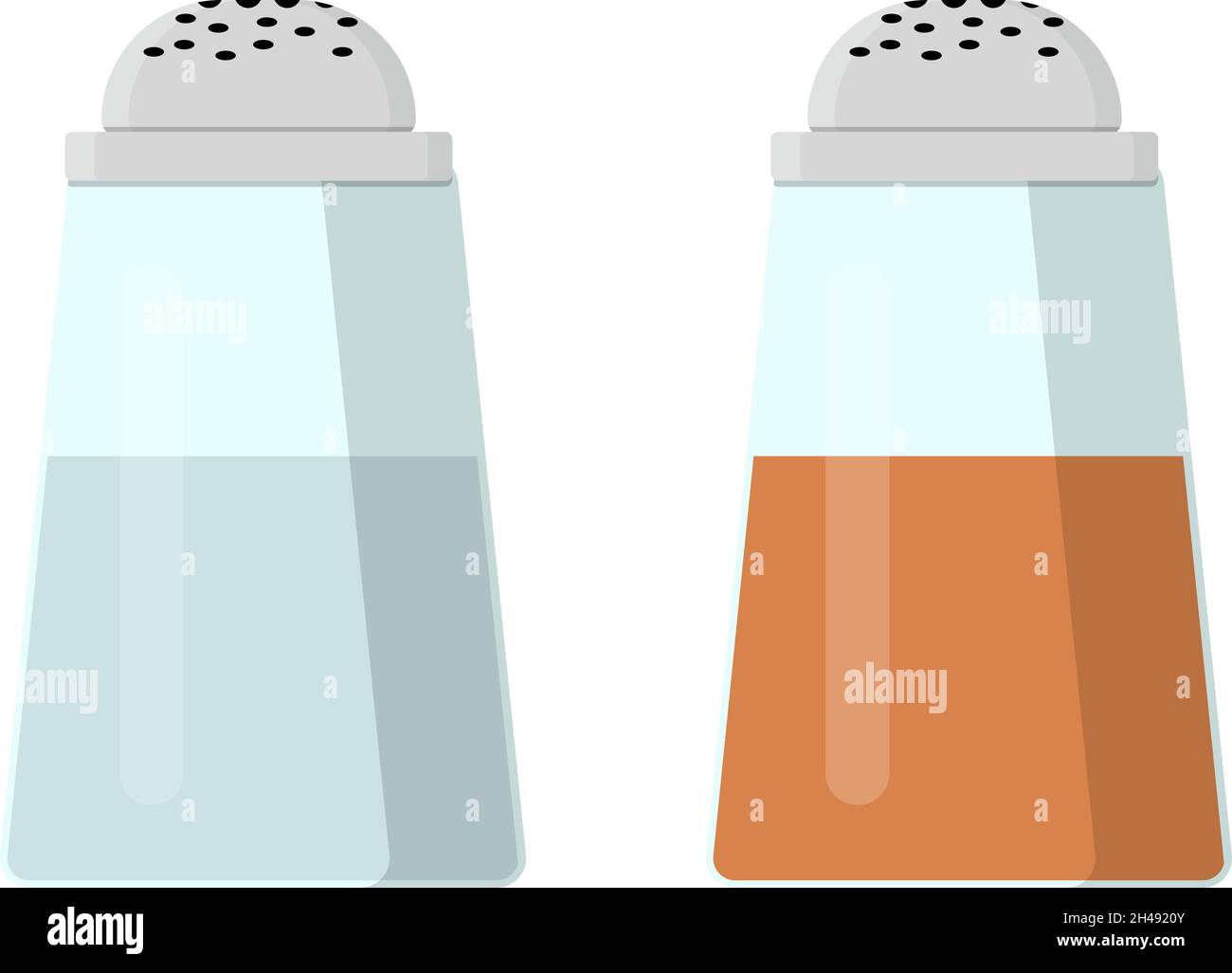 Salt and pepper shaker, illustration, vector on a white background ...