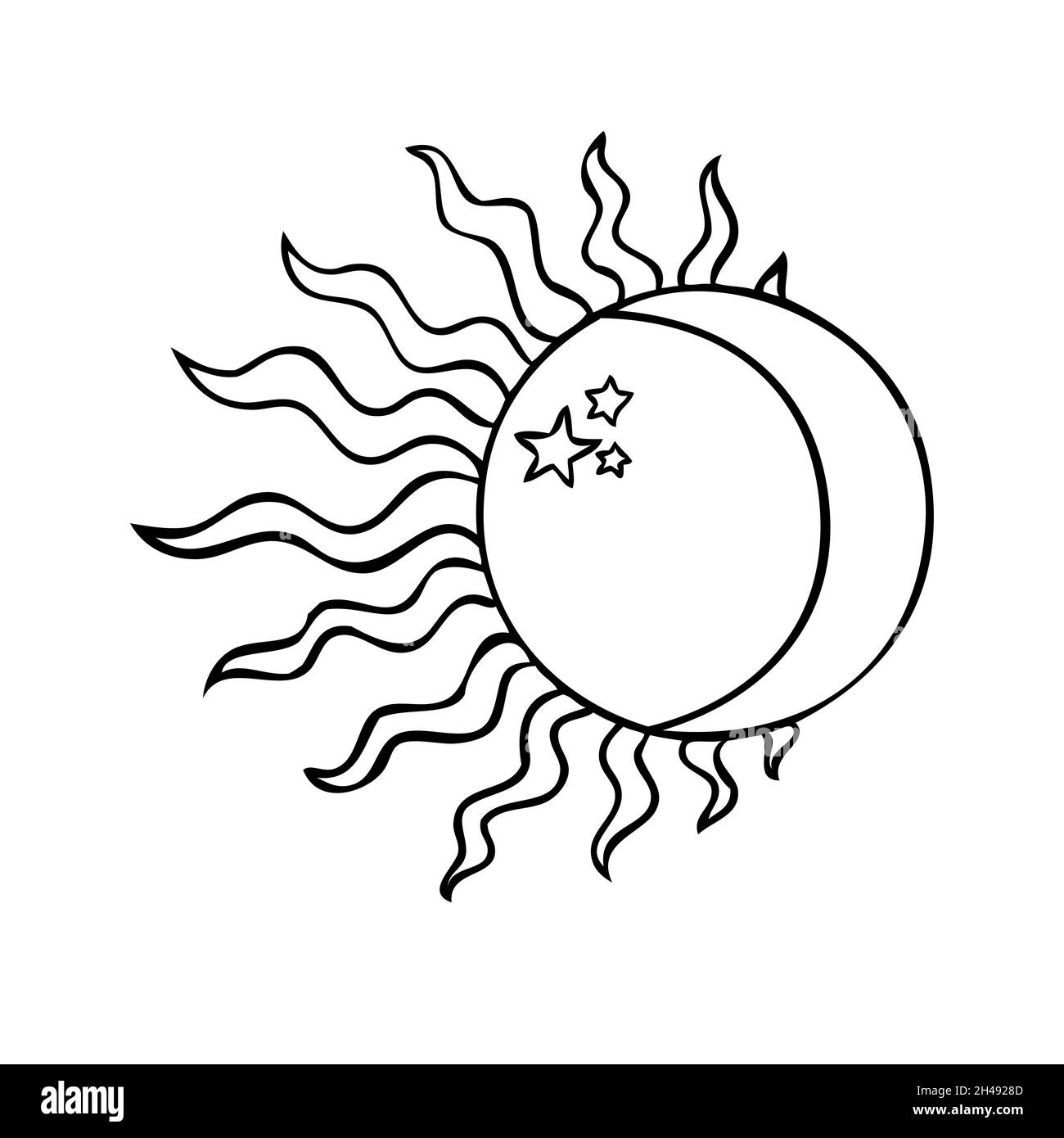 Esoteric symbols of the sun. Celestial signs. Vector illustration in ...