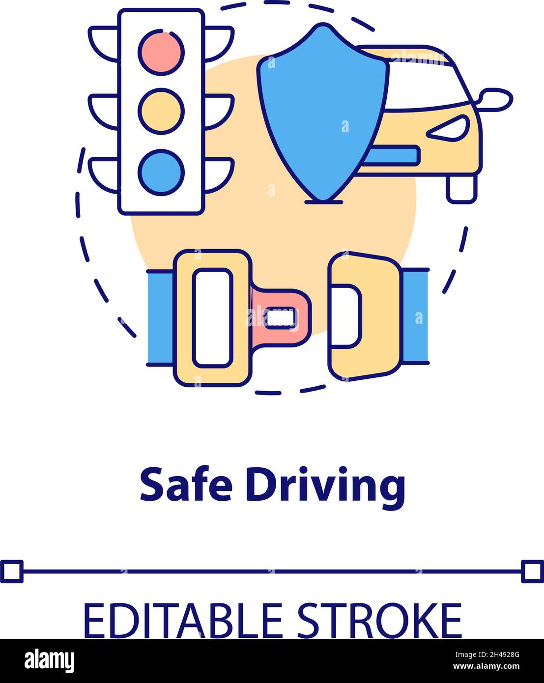 Safe driving concept icon. Driving school result abstract idea thin ...