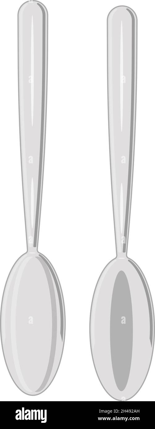 Kitchen spoons, illustration, vector on a white background Stock Vector ...