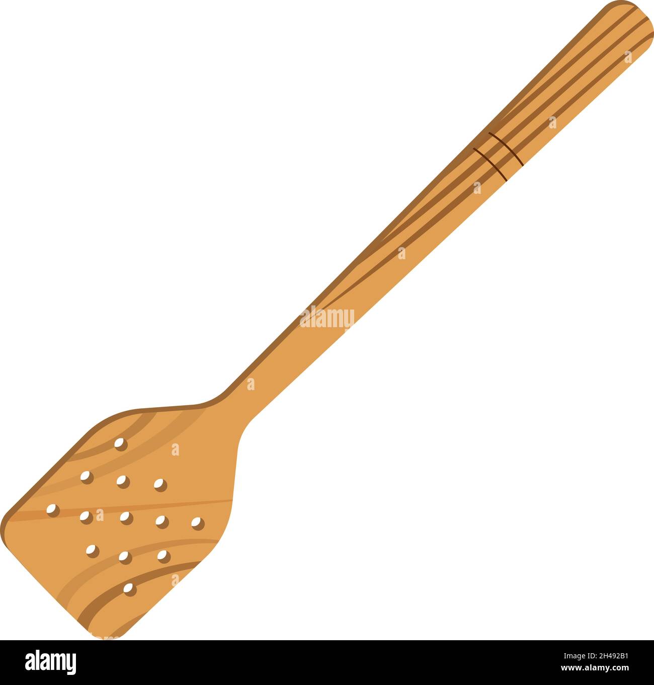 Wood spatula, illustration, vector on a white background Stock Vector ...