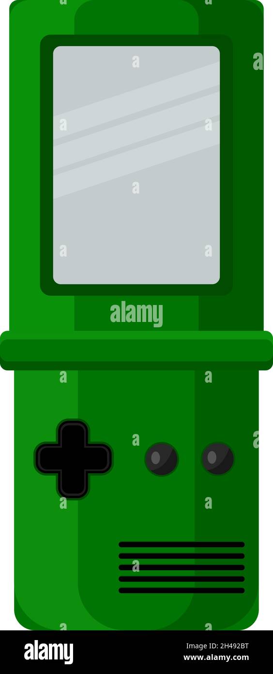 Retro gaming console, illustration, vector on a white background Stock ...