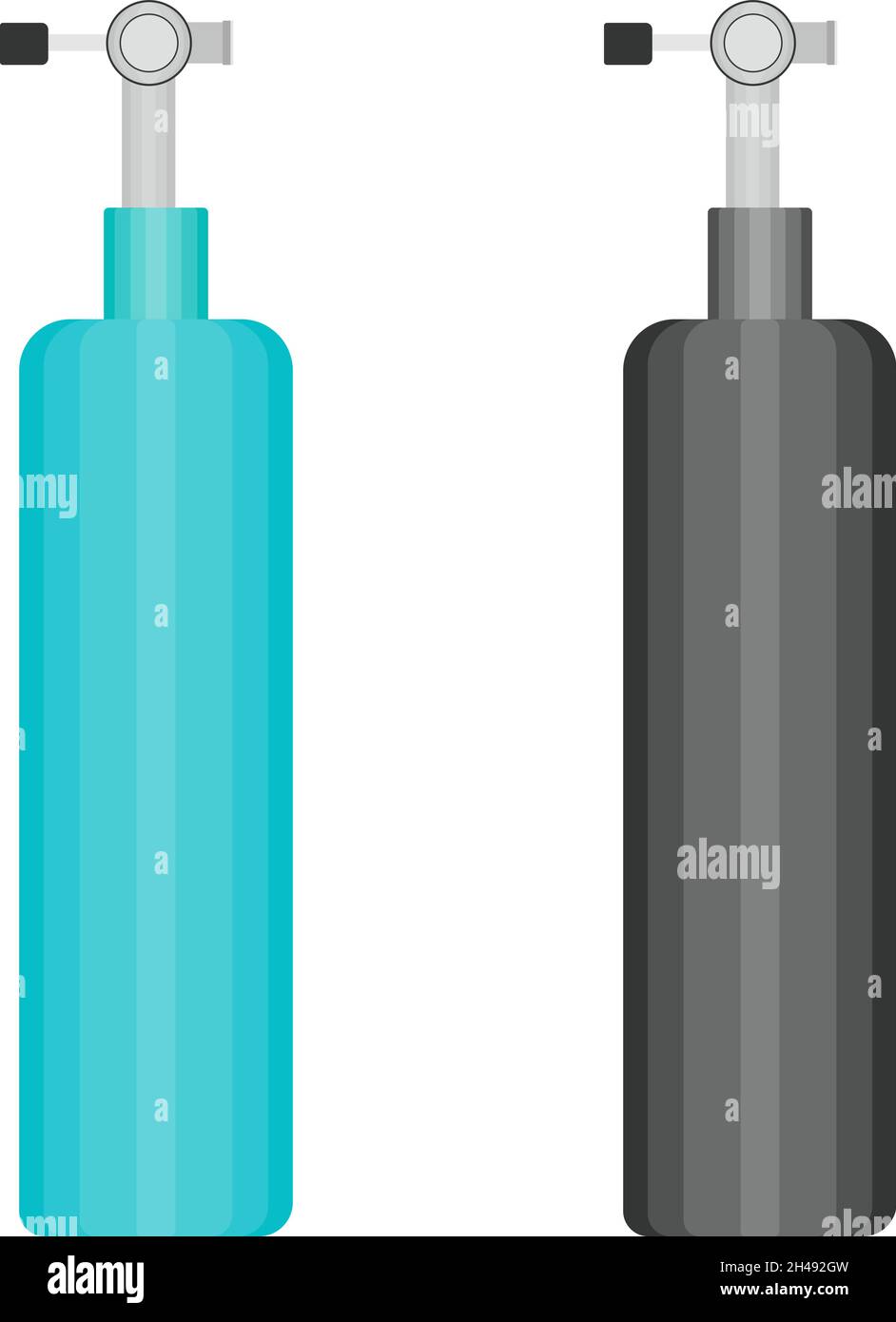 Oxygen cylinder, illustration, vector on a white background Stock ...