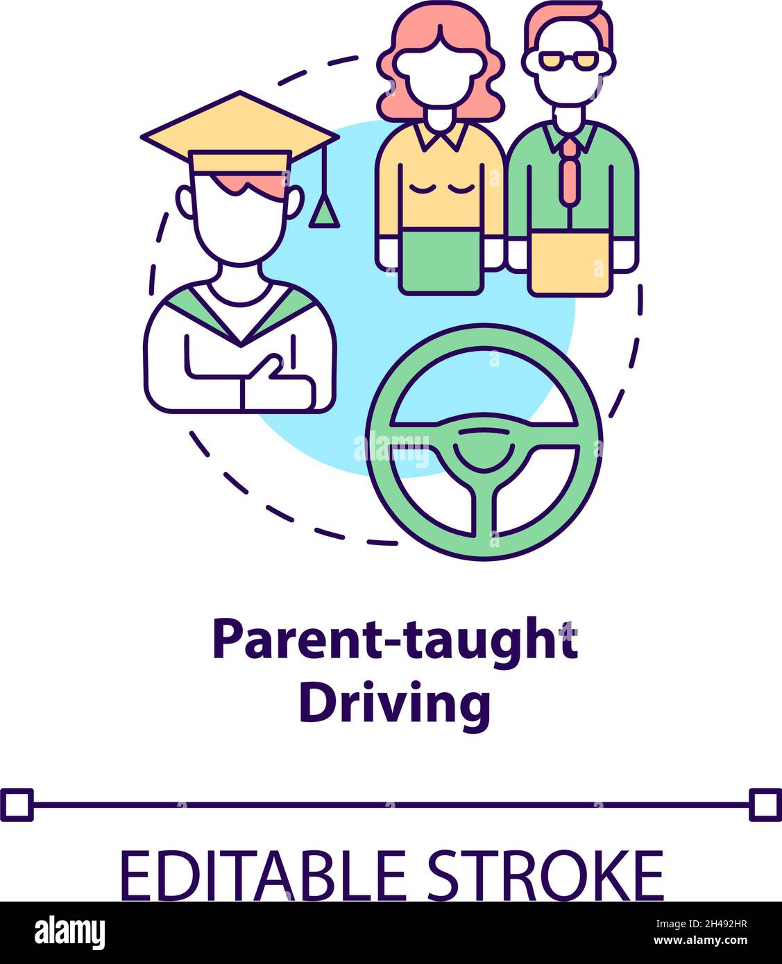 Parent taught driving concept icon. Driving education for teens ...