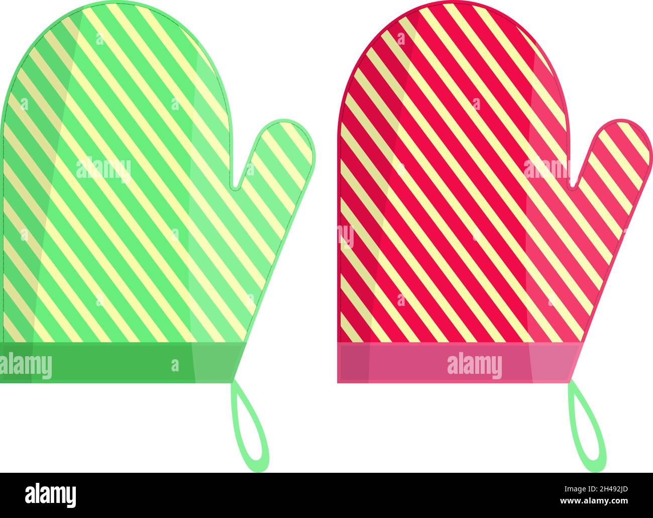 Oven mittens, illustration, vector on a white background Stock Vector ...