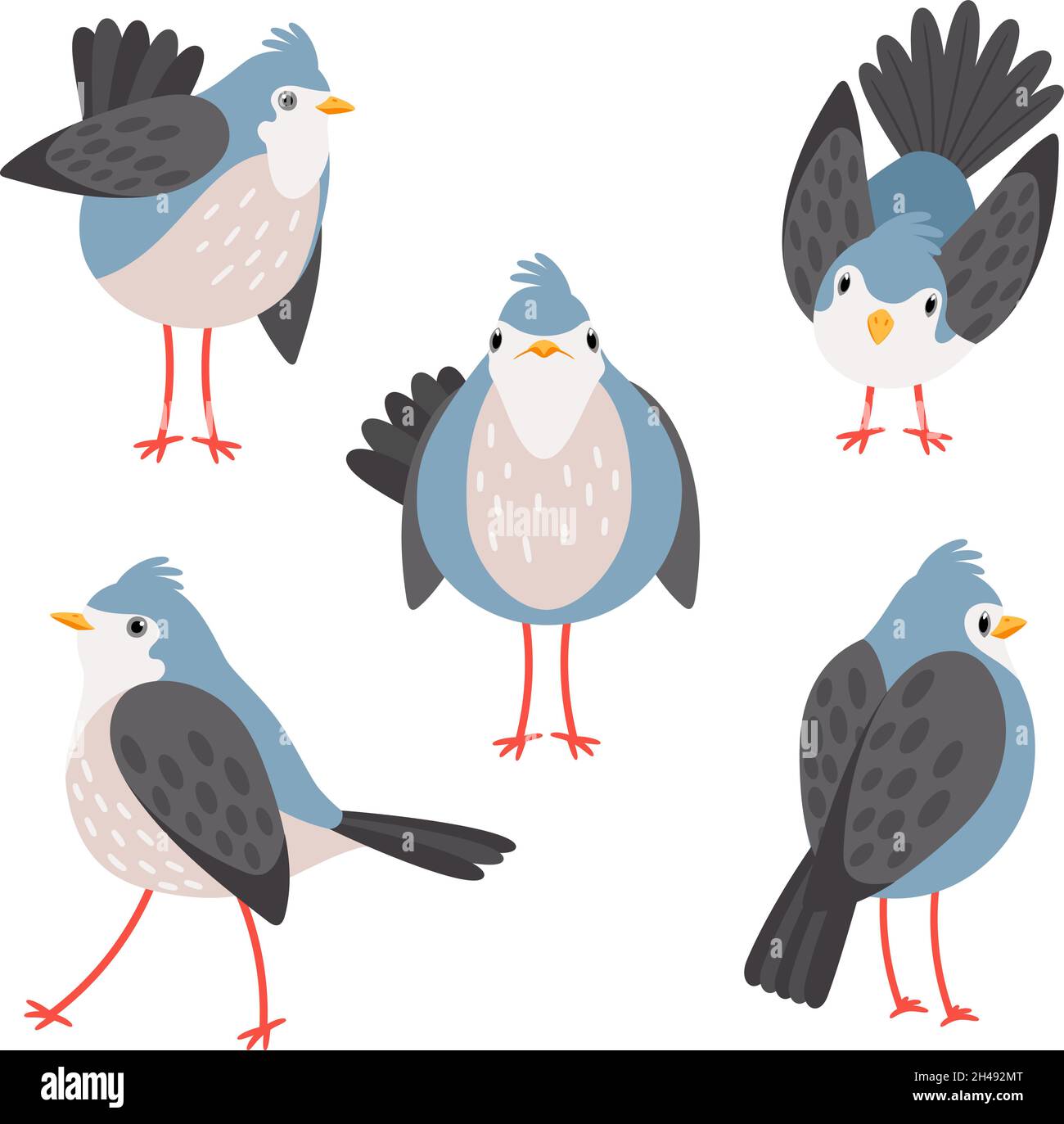 Cartoon Birds Flying Away