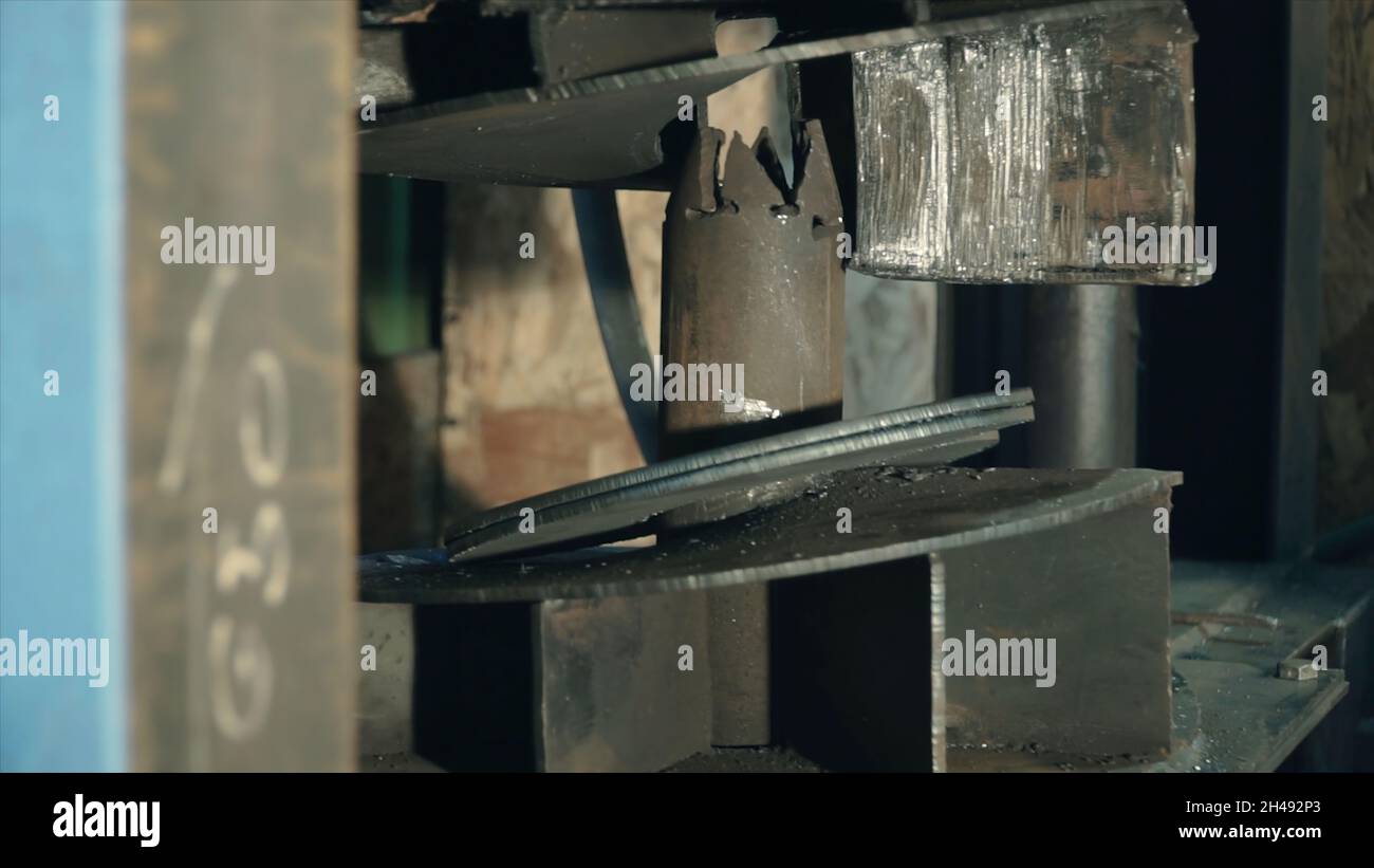 Hydraulic press on manufacture. Clip. Hydraulic press process. Create ...