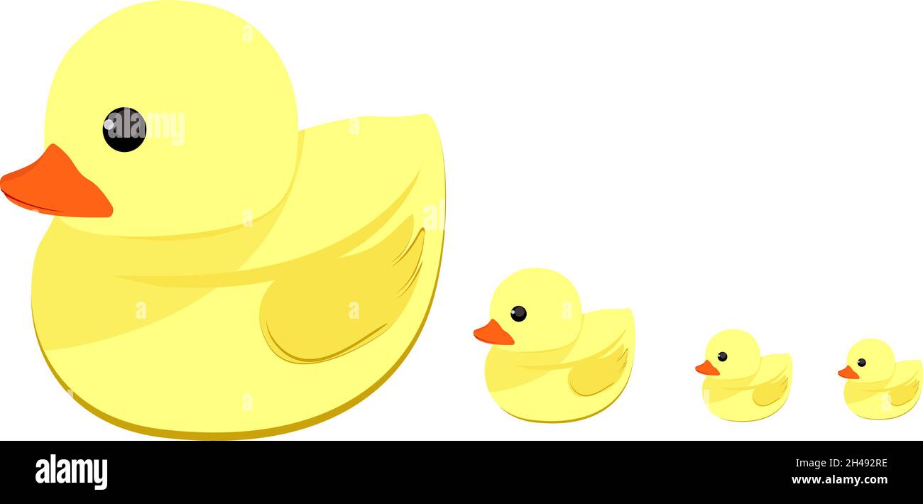 Yellow duck, illustration, vector on a white background Stock Vector ...