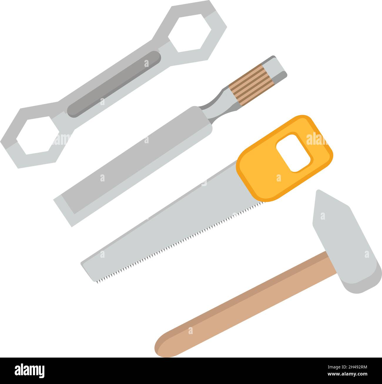Working tools, illustration, vector on a white background Stock Vector ...