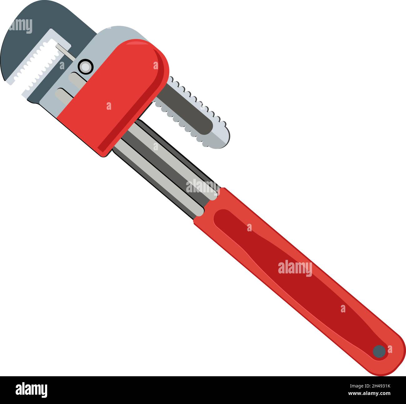 Red wrench, illustration, vector on a white background Stock Vector ...