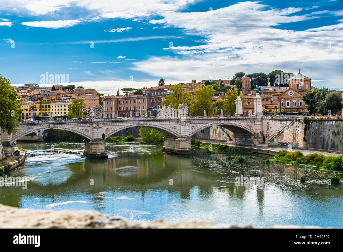 Rome - the Tiber river whose course crosses the whole city Stock Photo ...