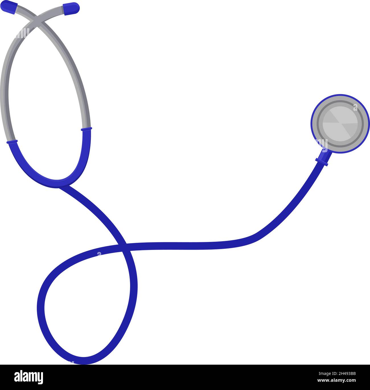 Blue stethoscope, illustration, vector on a white background Stock ...